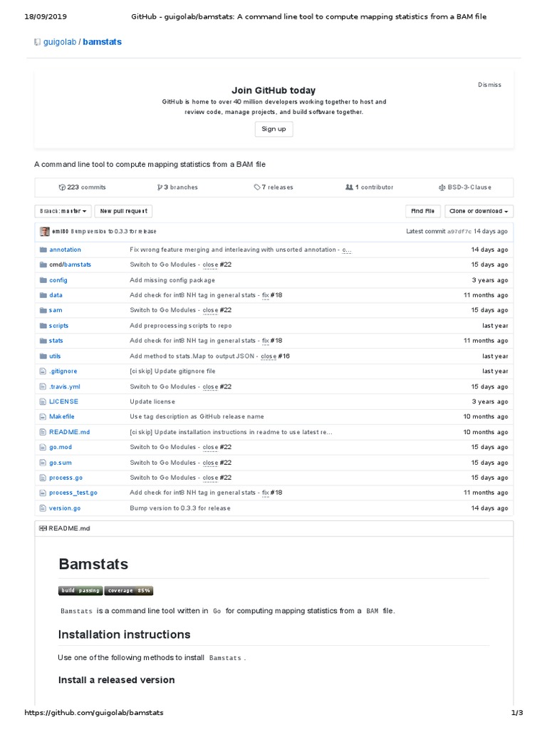 BUILD PASSING Bamstats - Mapping stats from BAM | PDF | Statistics | Software