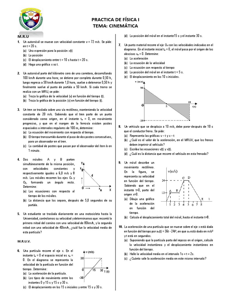 Practica Mru Mruv | PDF | Velocidad | Aceleración