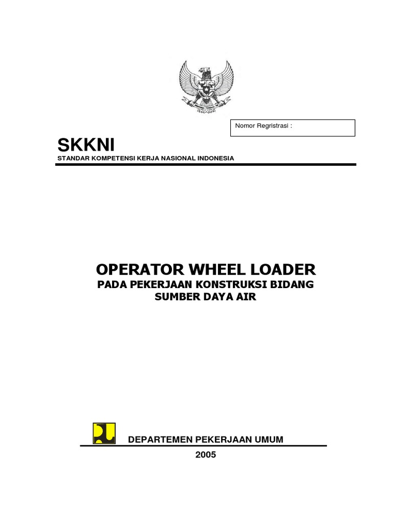 SKKNI 2005 Operator Whell Loader | PDF
