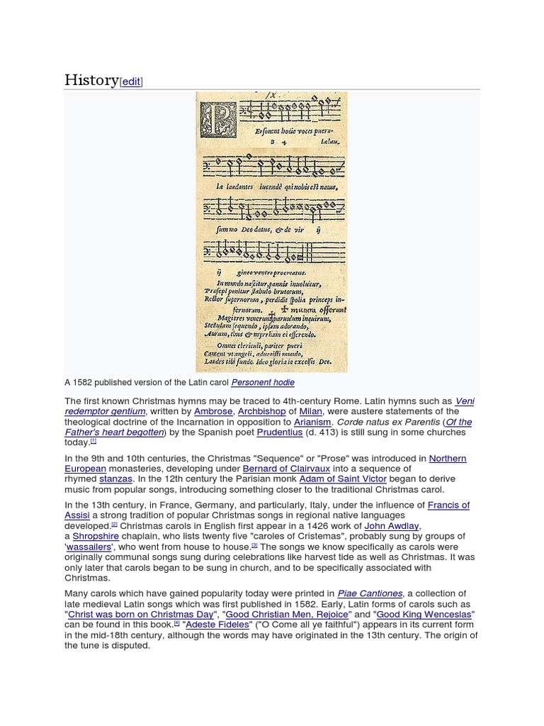 Christmas Carol History | PDF | Christmas Carols | Christmas