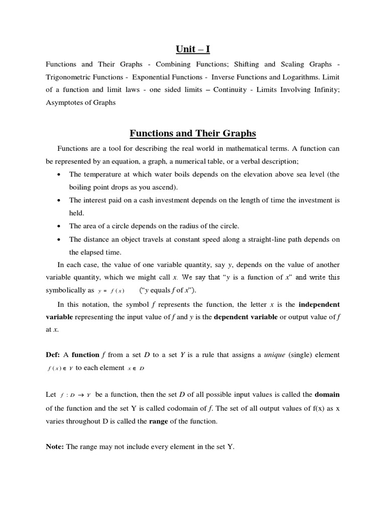 Functions Limts And Continuity Pdf Continuous Function Function Mathematics