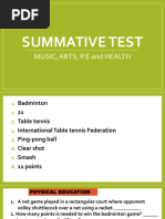 g7 Summative Test in Physical Education 1st Quarter | PDF | Track And ...