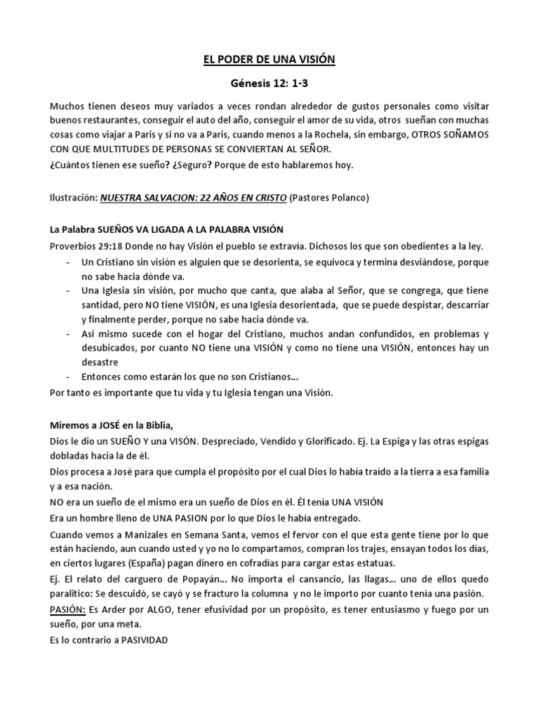 El Poder de Una Visión | PDF | Abrahán | Cristo (título)