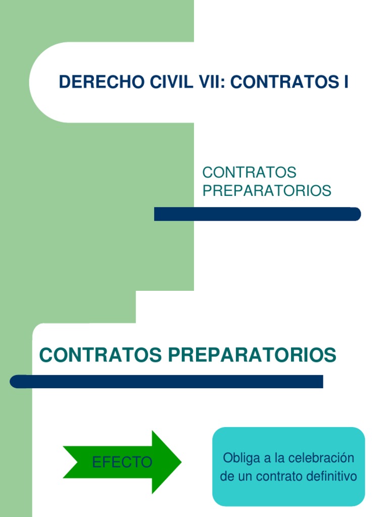 Derecho Civil VII Contratos I Contratos Preparatorios | PDF | Derecho privado | Instituciones ...