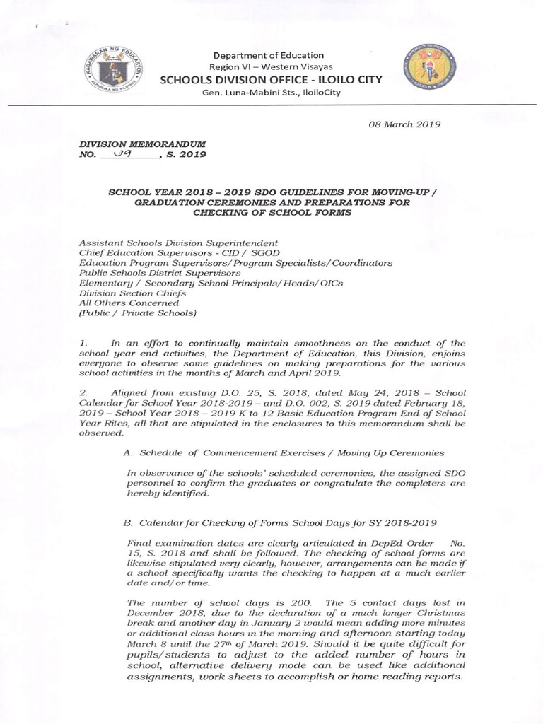 Guidelines On Graduation Pdf