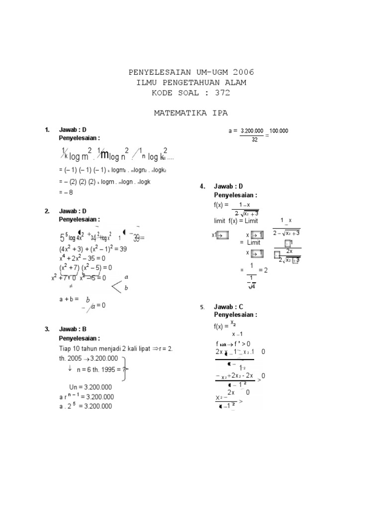 Pembahasan Utul UGM | PDF