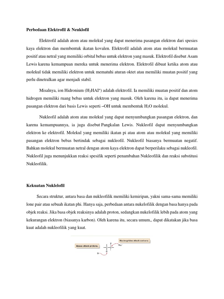 Bagian Perbedaan Elektrofil - Nukleofil, Urutan Kekuatan Nukleofil ...