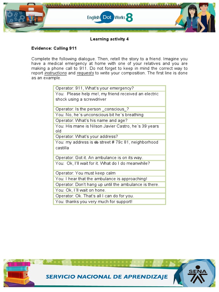 Learning Activity 4 Evidence: Calling 911 | PDF