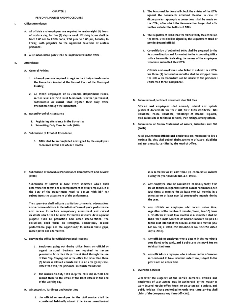 HandBook For LGU Employees | PDF | Leave Of Absence | Loans