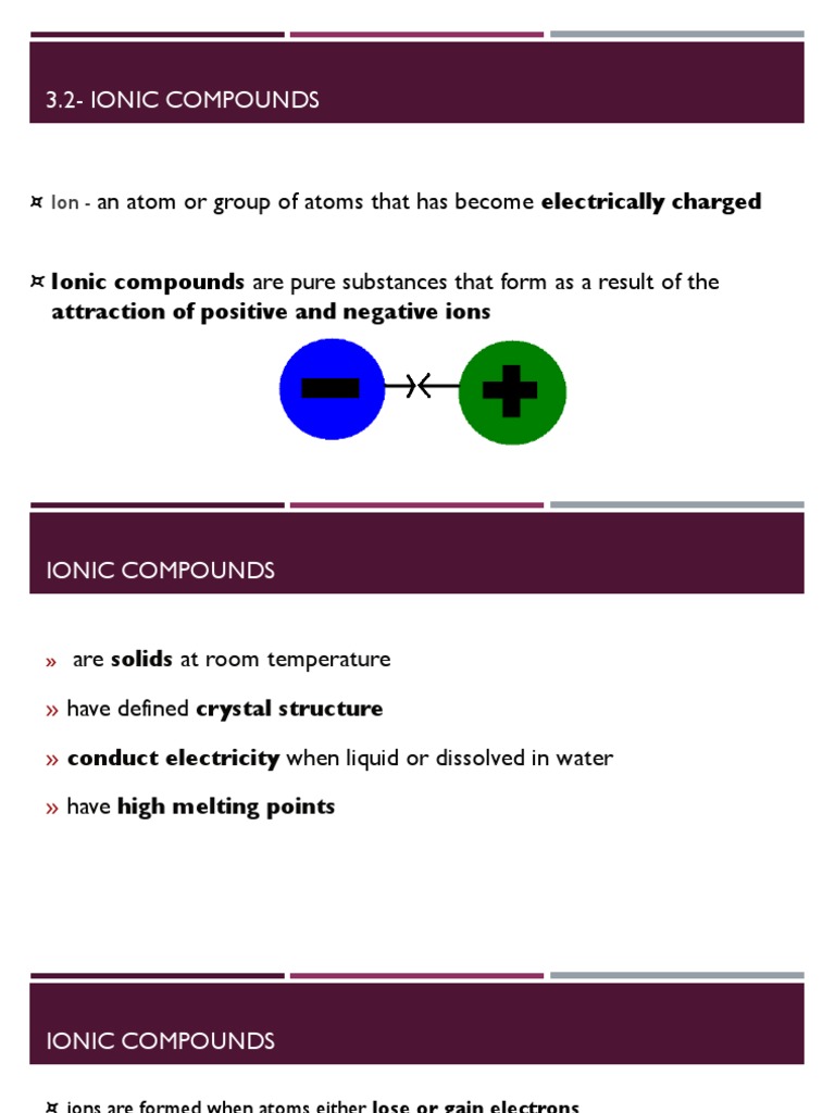 Ionic Compounds | PDF | Ion | Ionic Bonding