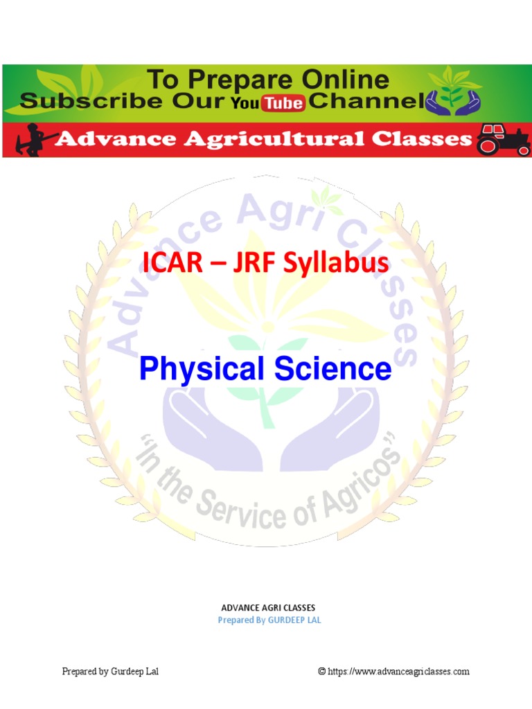 ICAR JRF Syllabus Physical Science | PDF | Soil Science | Soil