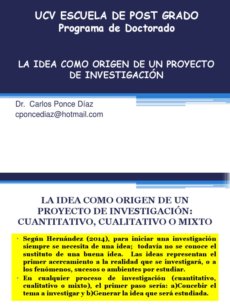 La Idea Como Origen de Un Proyecto de Investigación | PDF ...
