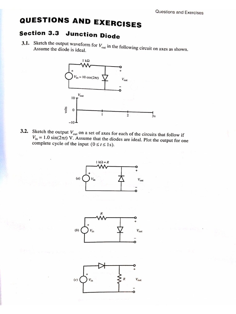Problems For Diode-Transistor Homework | PDF