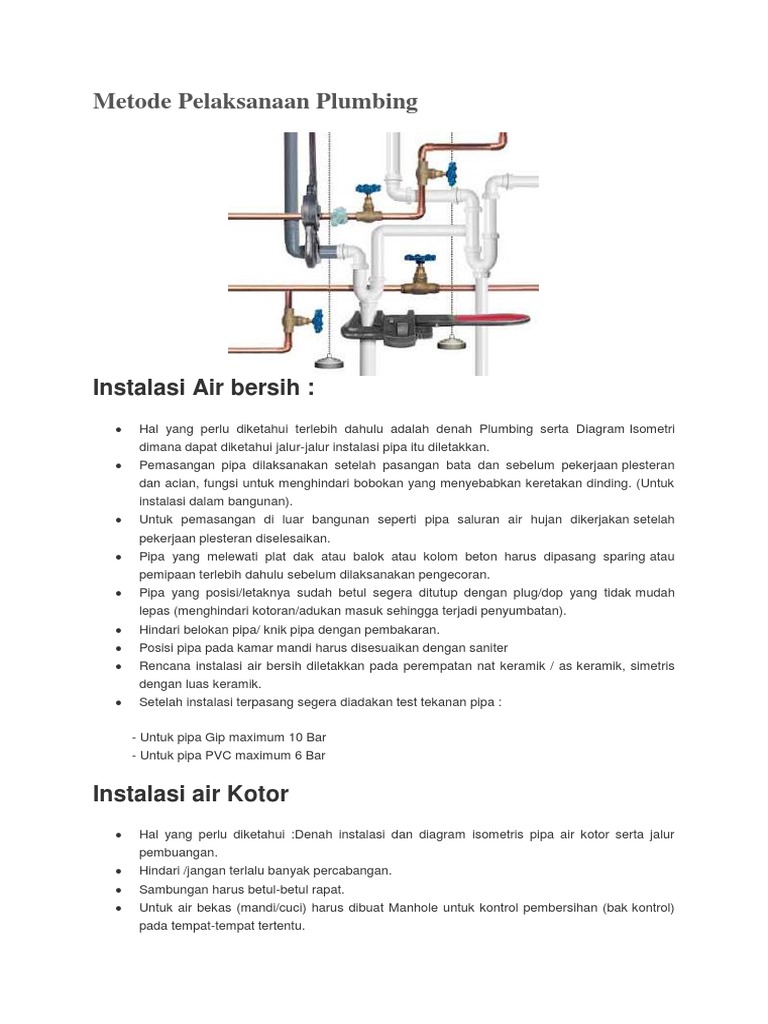 Metode Pelaksanaan Plumbing | PDF