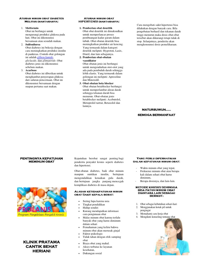 LEAFLET Kepatuhan Minum Obat | PDF
