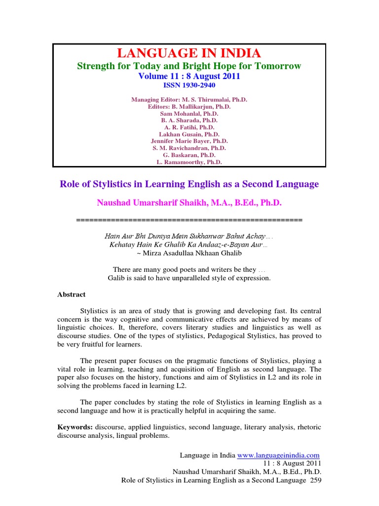 Types of Stylistics Explained | PDF | Second Language | Second Language ...