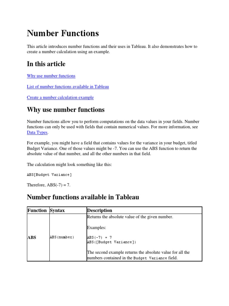 Number Functions | PDF | Trigonometric Functions | Sine