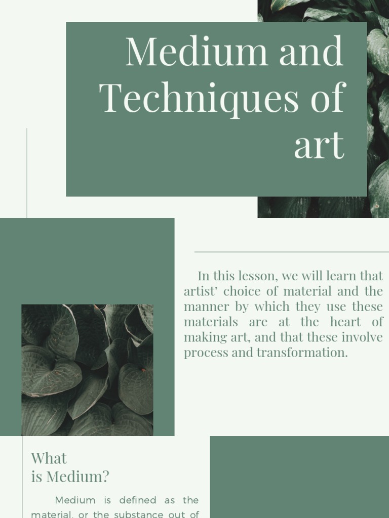 Medium and Techniques | PDF | Printmaking | Paintings