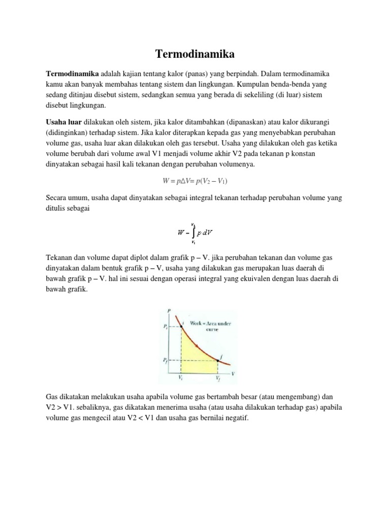 Termodinamika (Isotermik, Isokhorik, Isobarik Dan Adiabatik) | PDF