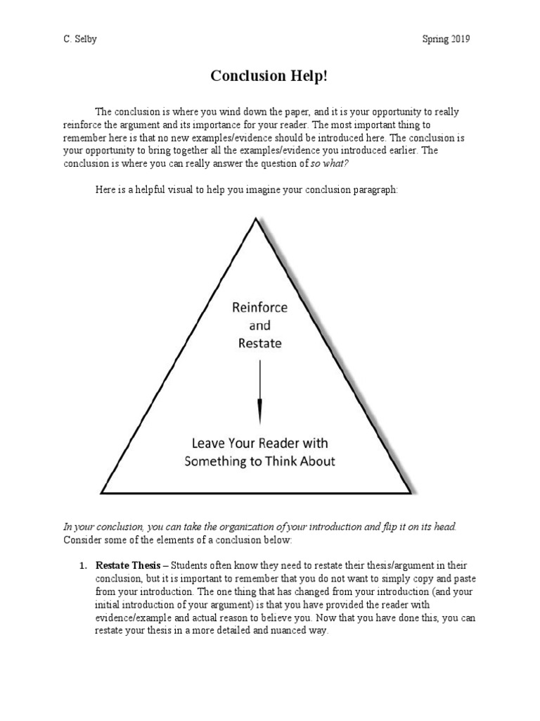 Conclusion Help | PDF