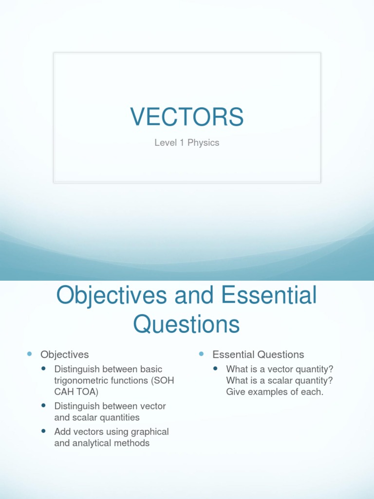 Vectors Scalars PPT | PDF | Euclidean Vector | Trigonometric Functions