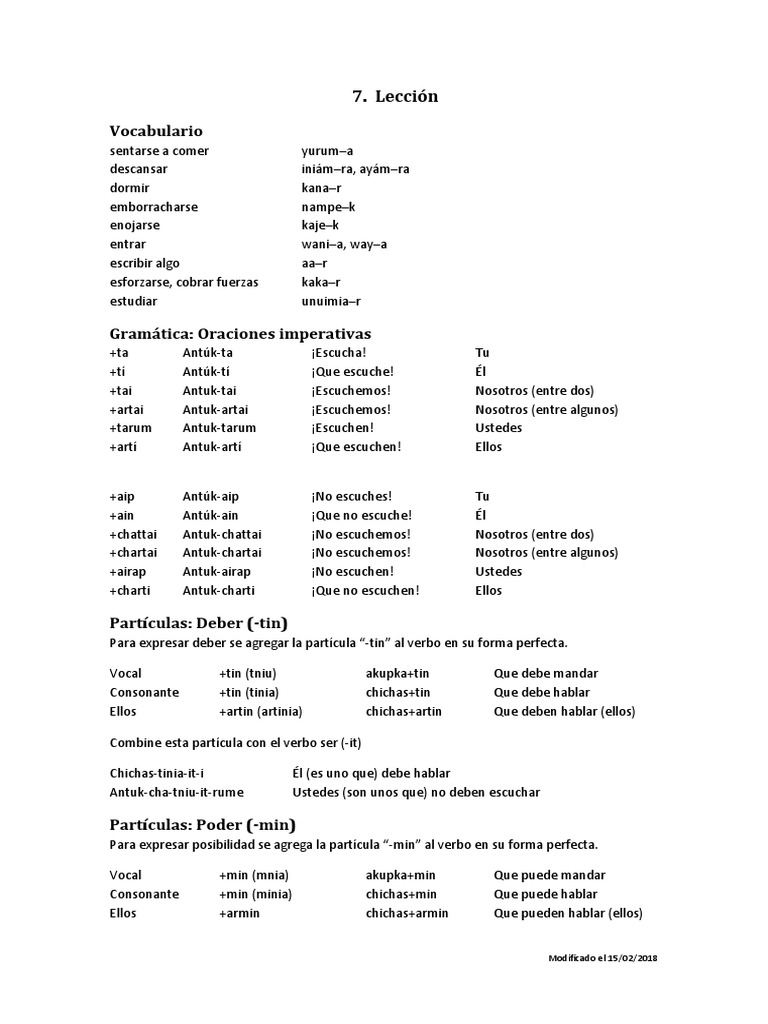 Shuar | PDF | Gramática | Sintaxis