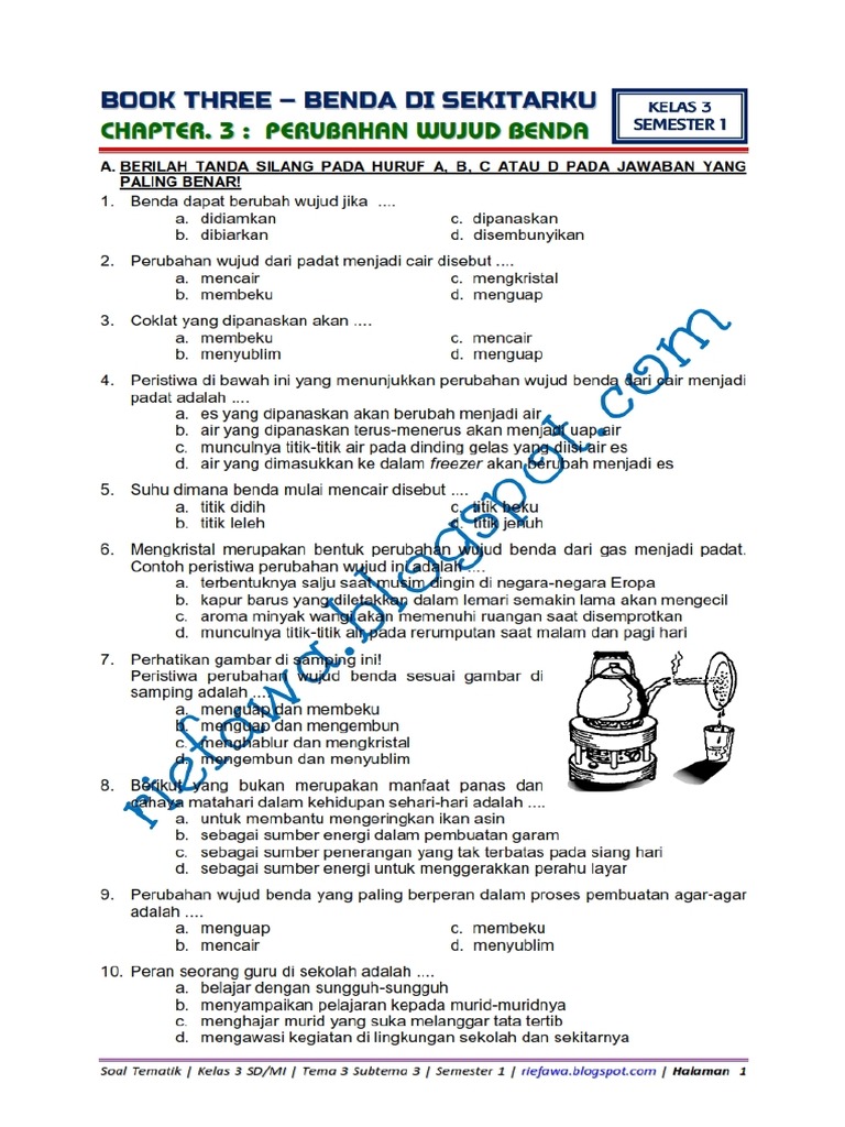 Soal Kelas 3 Tema 3 Subtema 3 Revisi New | PDF