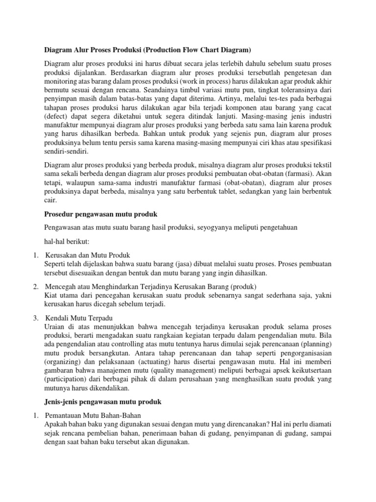 Diagram Alur Proses Produksi | PDF