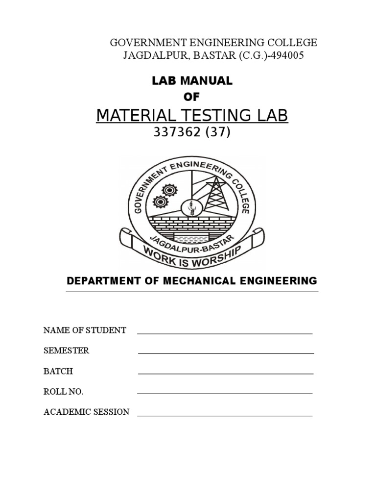 STM Lab Manual | PDF | Bending | Hardness