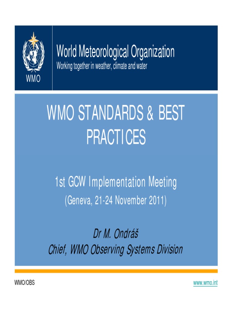 Wmo Standards & Best Practices: World Meteorological Organization | PDF ...