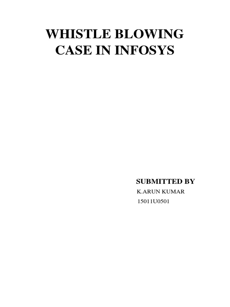 Infosys Whistleblower Case Study | PDF | Whistleblower | Social ...