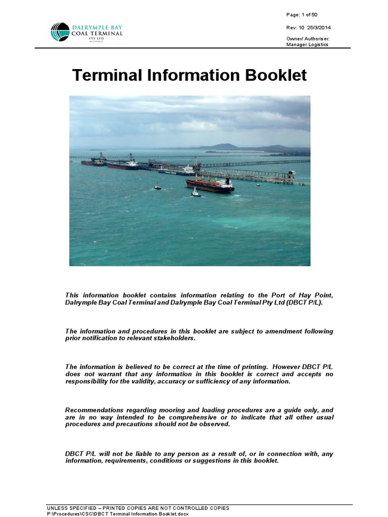 DBCT Terminal Information Booklet - Web | PDF | Ships | Port