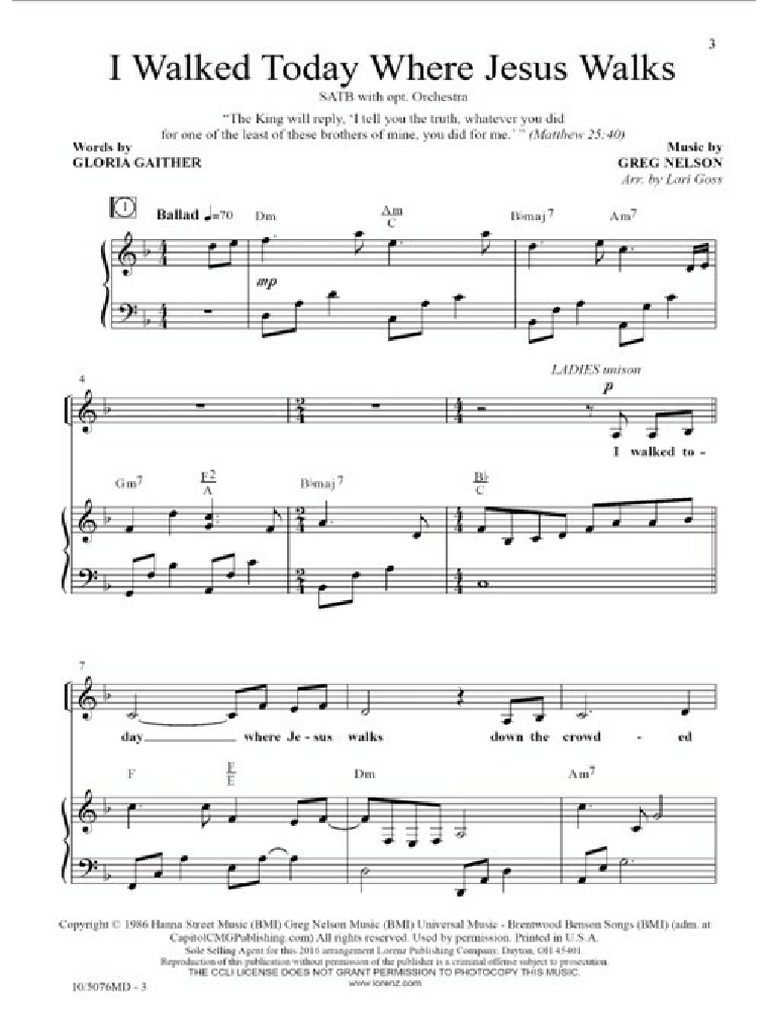 I Walk Today Where Jesus Walked | PDF