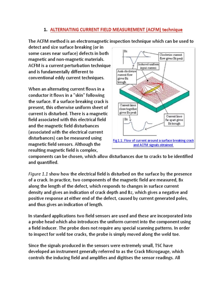 Acfm and FMD | PDF | Ultrasound | Electric Current