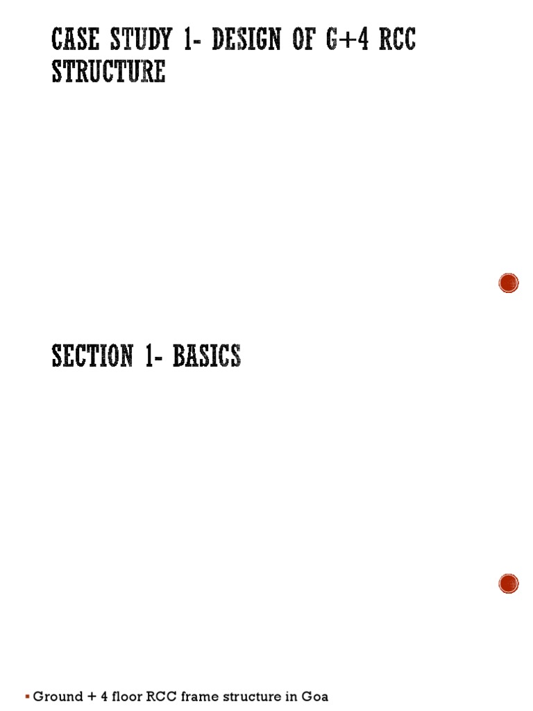 Case Study Design of G 4 RCC Structure | PDF | Structural Load | Column