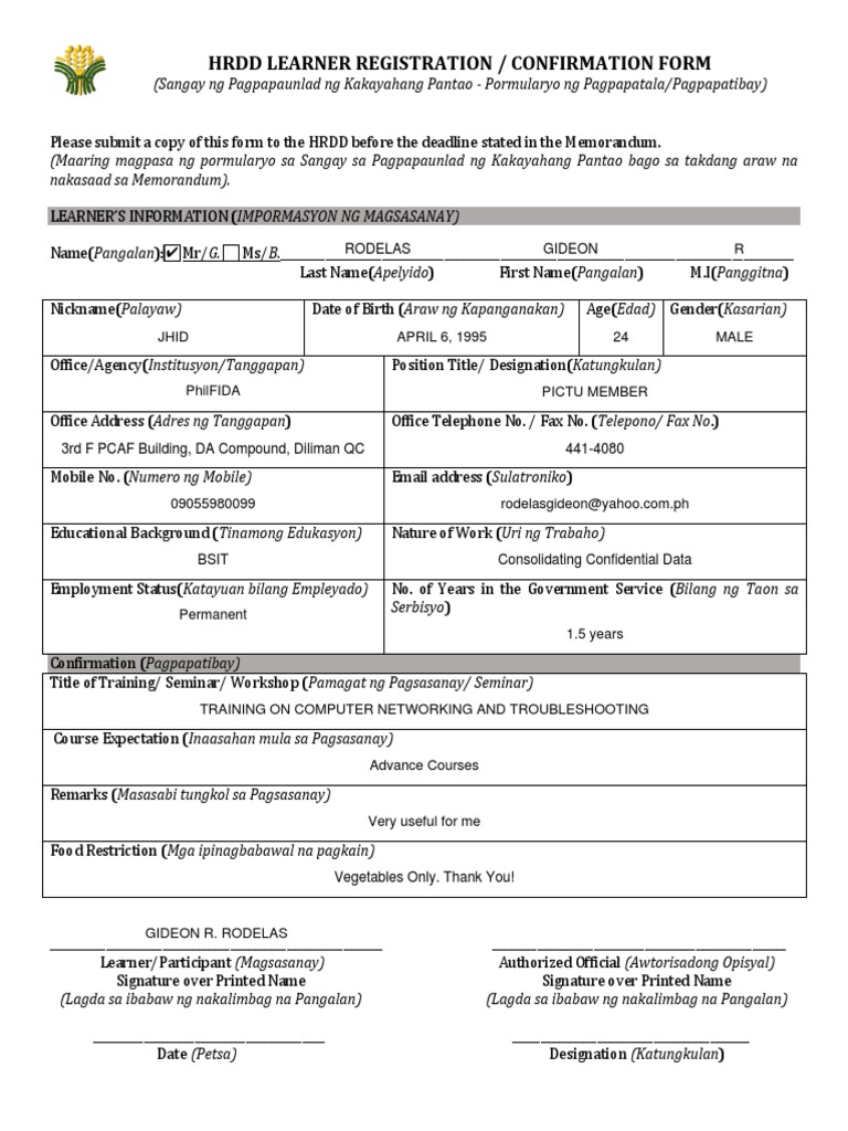 Registration Form | PDF