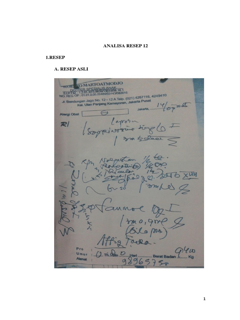 Resep Racikan Demam Batuk Pilek | PDF