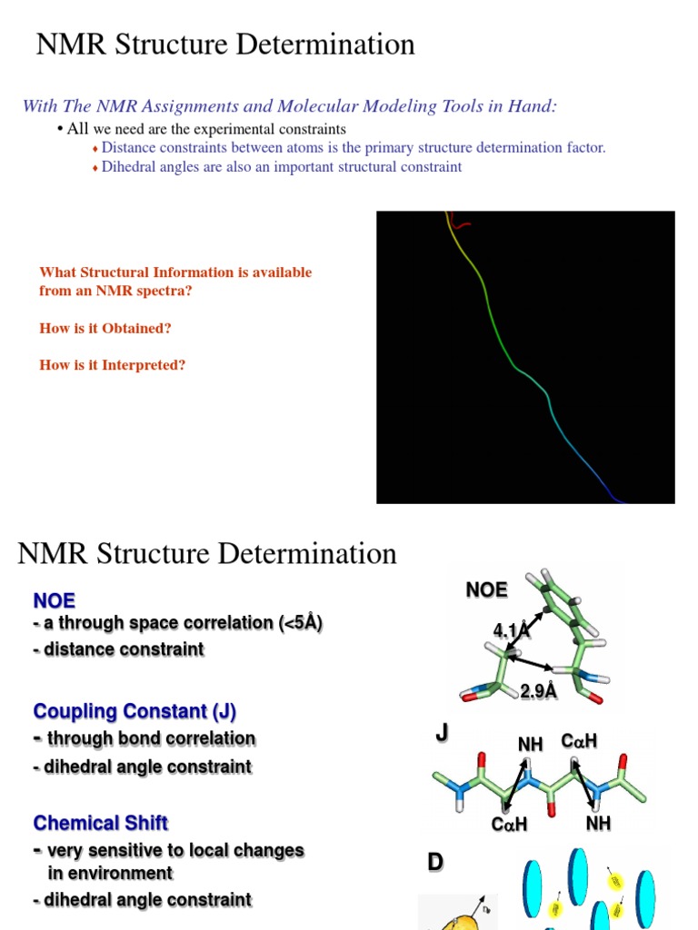 NMR Structure Determination: With The NMR Assignments and Molecular ...