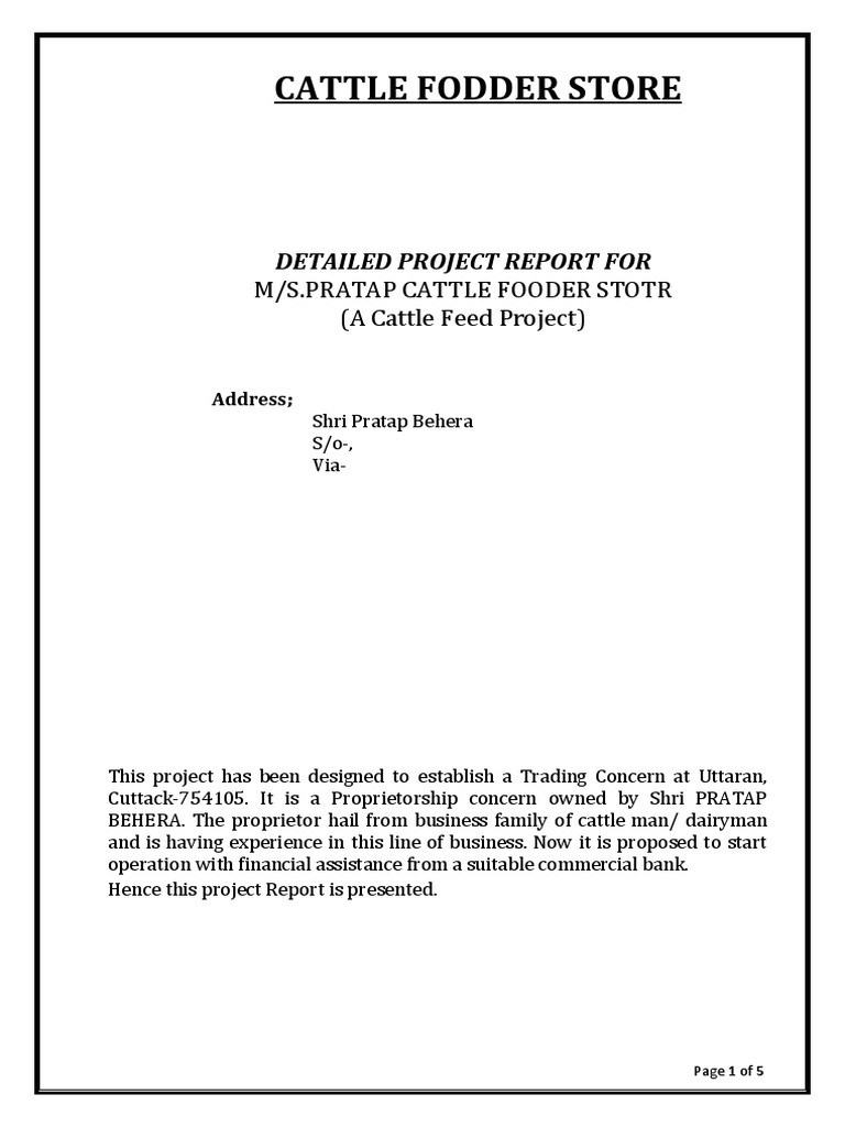 Cattel Fodder Store | PDF | Sole Proprietorship | Expense