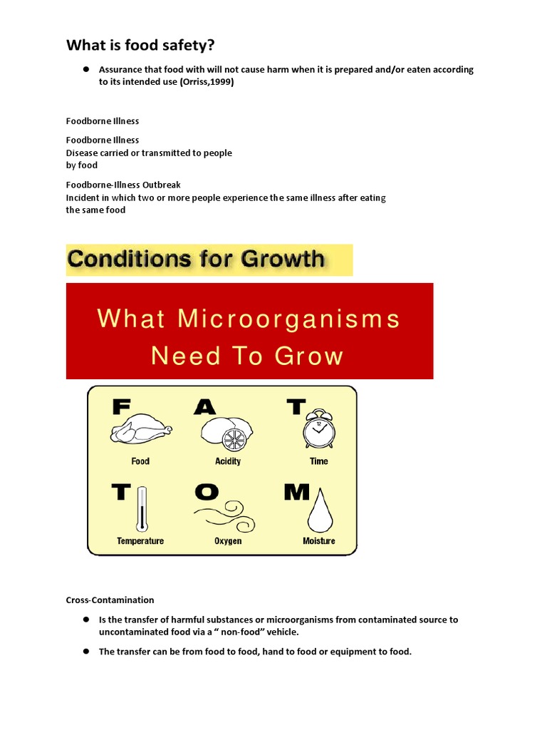 What Microorganisms Need To Grow: What Is Food Safety? | PDF ...