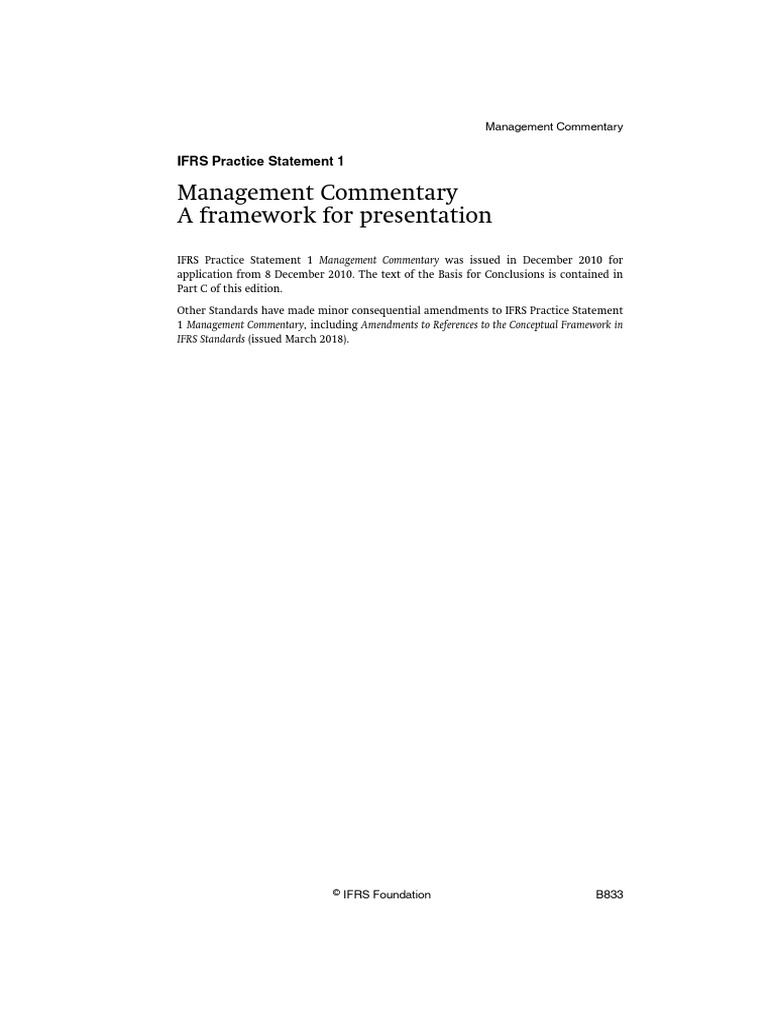 Management Commentary A Framework For Presentation: IFRS Practice ...