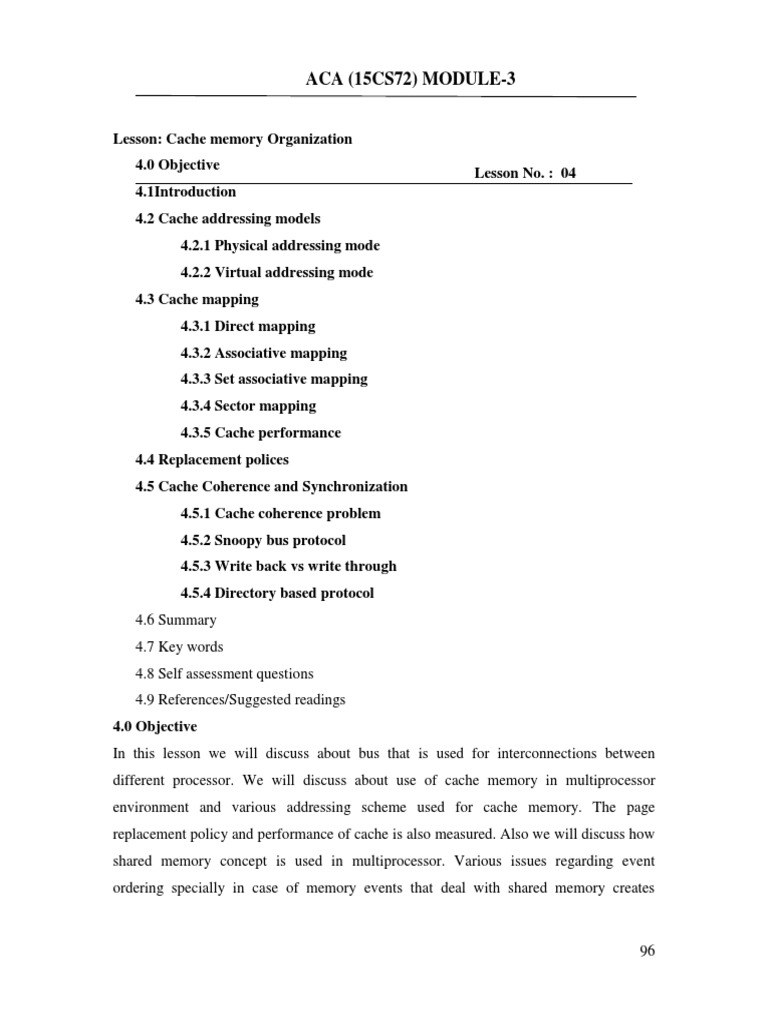 Aca (15CS72) Module-3 | PDF | Cpu Cache | Cache (Computing)