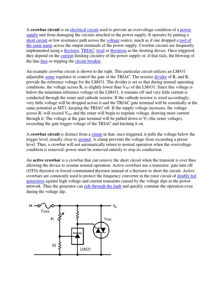 Crowbar Protection | PDF | Electrical Equipment | Electrical Engineering