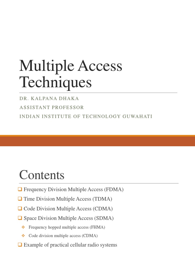 Multiple Access Techniques | PDF | Channel Access Method | Duplex ...