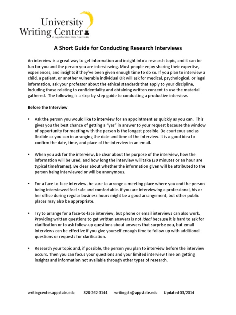 Guide For Conducting Interviews | PDF | Confidentiality | Communication