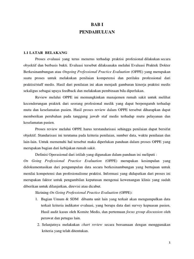 Panduan Evaluasi OPPE dan FPPE | PDF