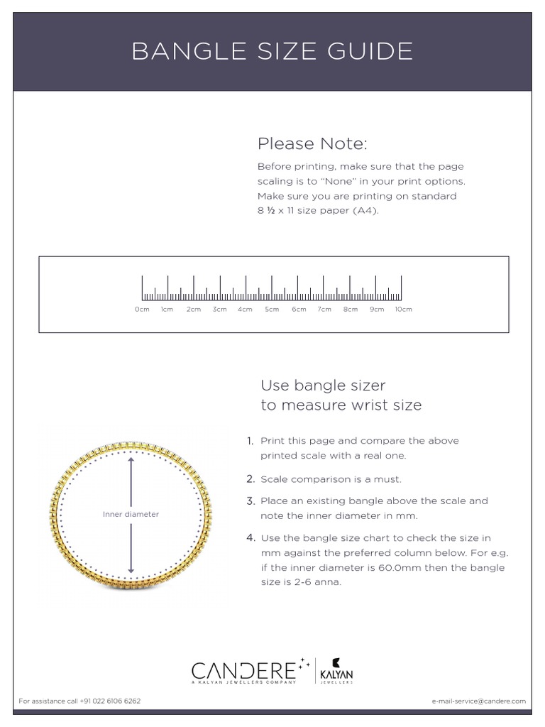 Bangle Size Guide: Please Note | PDF