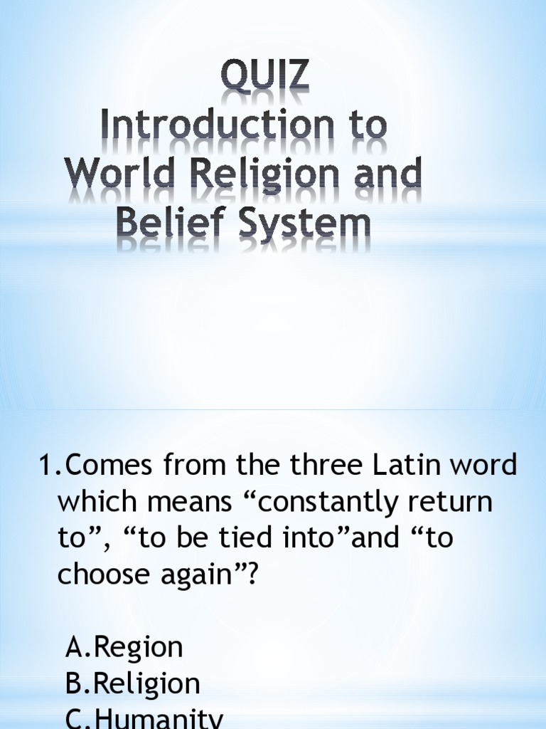 Quiz Religion | Download Free PDF | Philosophy Of Religion | God