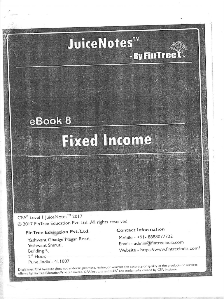 Cfa Juice Notes l1 - 001 | PDF