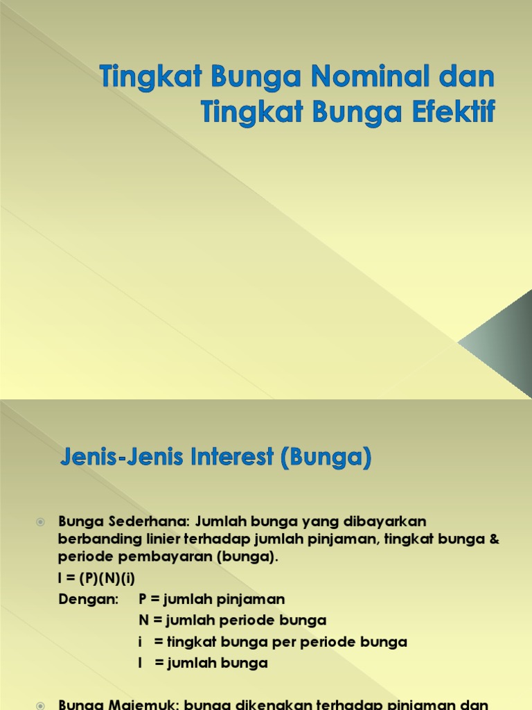 Bunga Nominal vs Efektif: Penjelasan dan Contoh | PDF